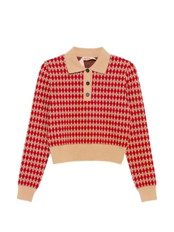 N°21 Diamond-pattern Polo Shirt