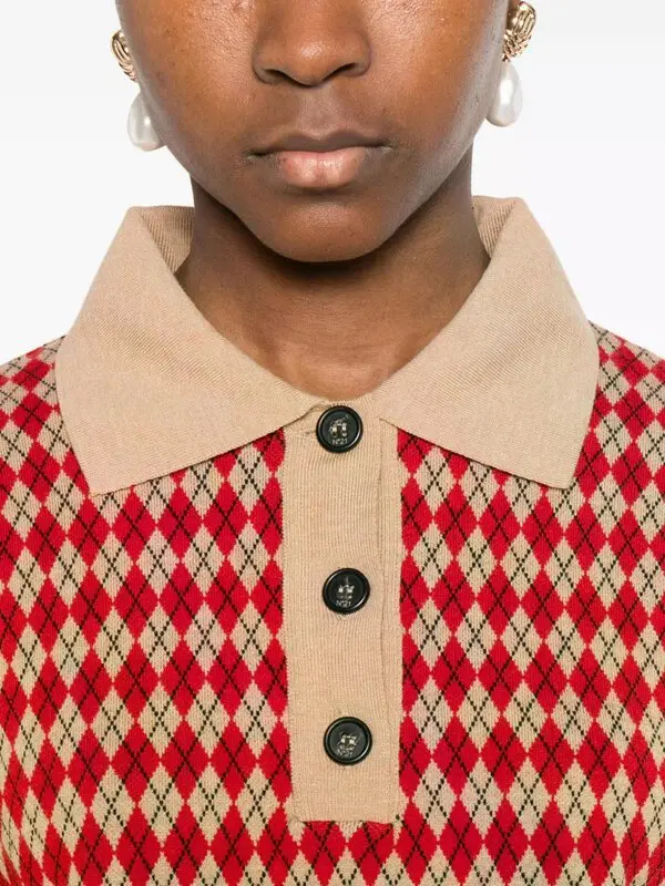N°21 Diamond-pattern Polo Shirt