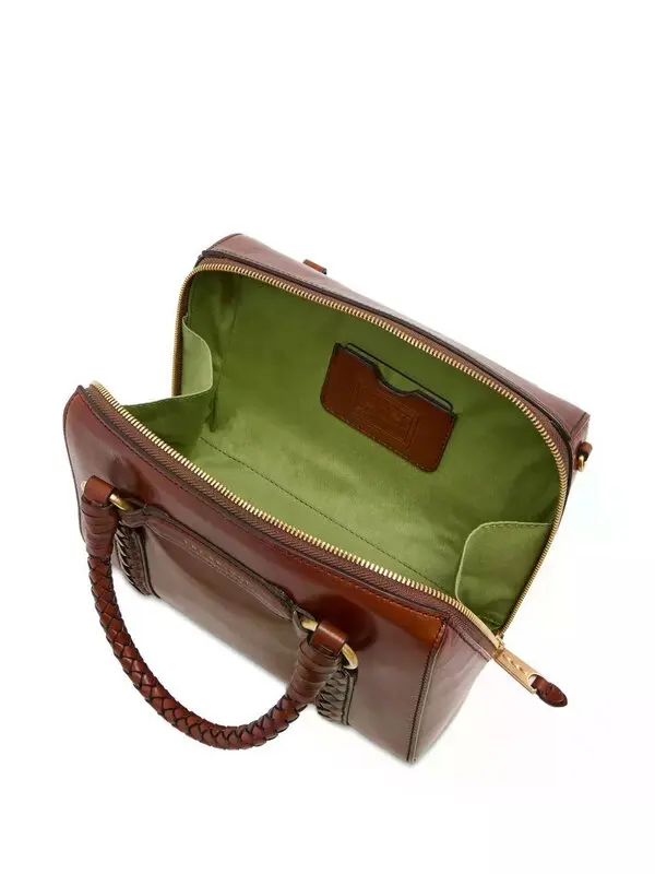 THE BRIDGE Braided-handle Leather Mini Bag