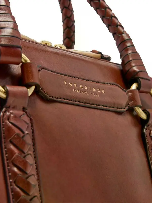 THE BRIDGE Braided-handle Leather Mini Bag
