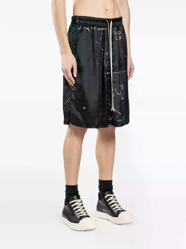 Rick Owens Cargobela Printed Shorts With Drawstring Waist