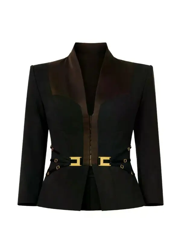 Elisabetta Franchi V-neck Blazer With Buckle Detail