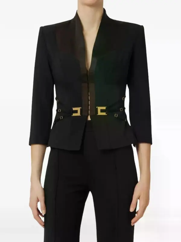 Elisabetta Franchi V-neck Blazer With Buckle Detail