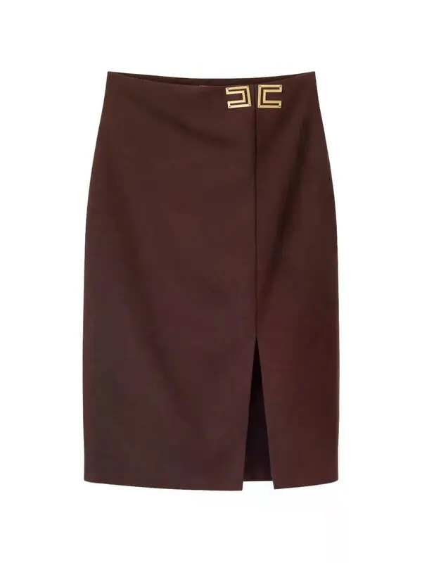 Elisabetta Franchi Buckled Midi Skirt