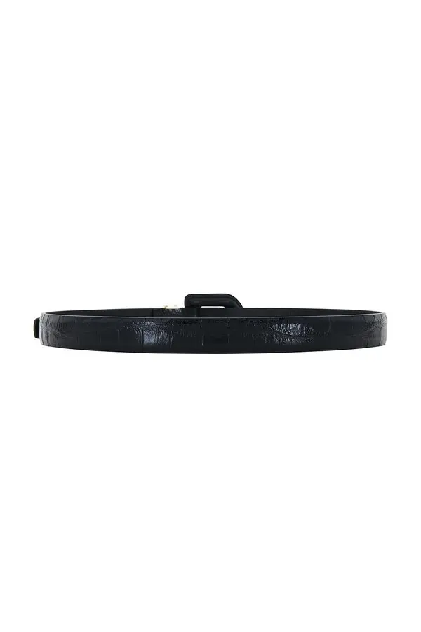 Saint Laurent Croc Embossed Boucle Recouverte Belt