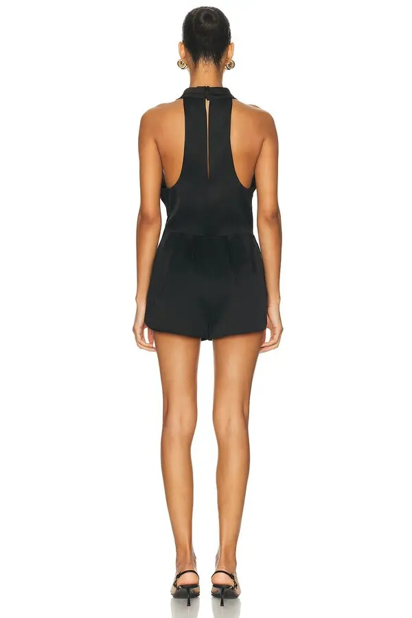 Simkhai Halia Draped Satin Romper