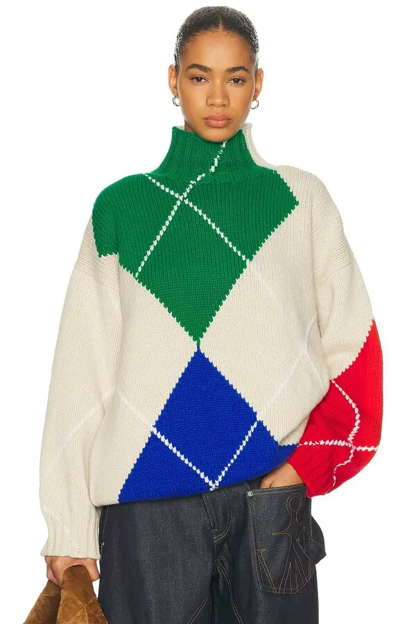 JW Anderson Jwa X Pringle Turtleneck Jumper - Natural