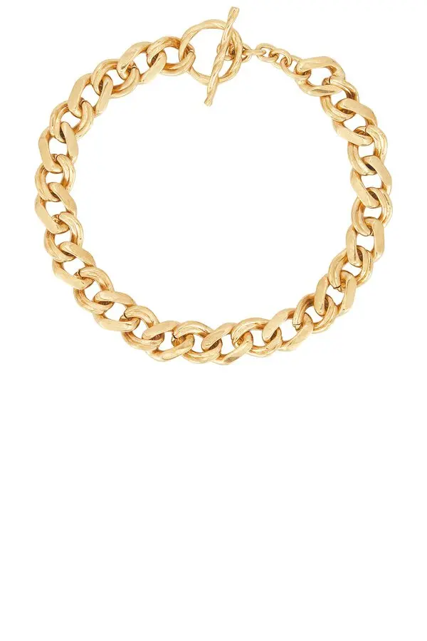 Saint Laurent Collier Court Torsade Necklace - Or Laiton