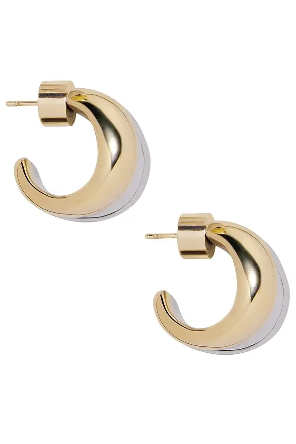 JENNIFER FISHER Chavez Micro Huggie Earrings - Two Tone
