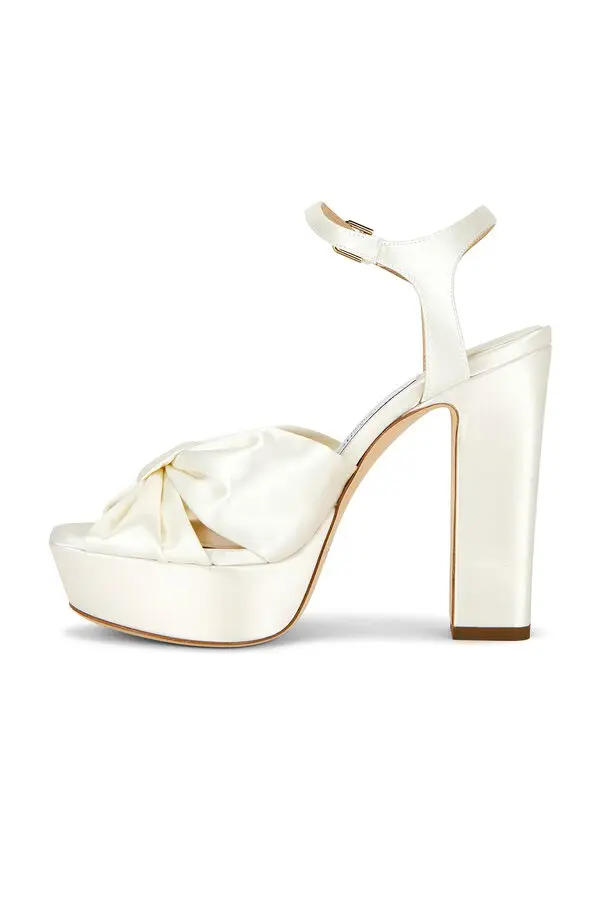 JIMMY CHOO Heloise Satin 120 Sandal - Ivory