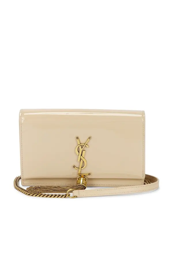 Saint Laurent Kate Tassel Chain Wallet - Poudre