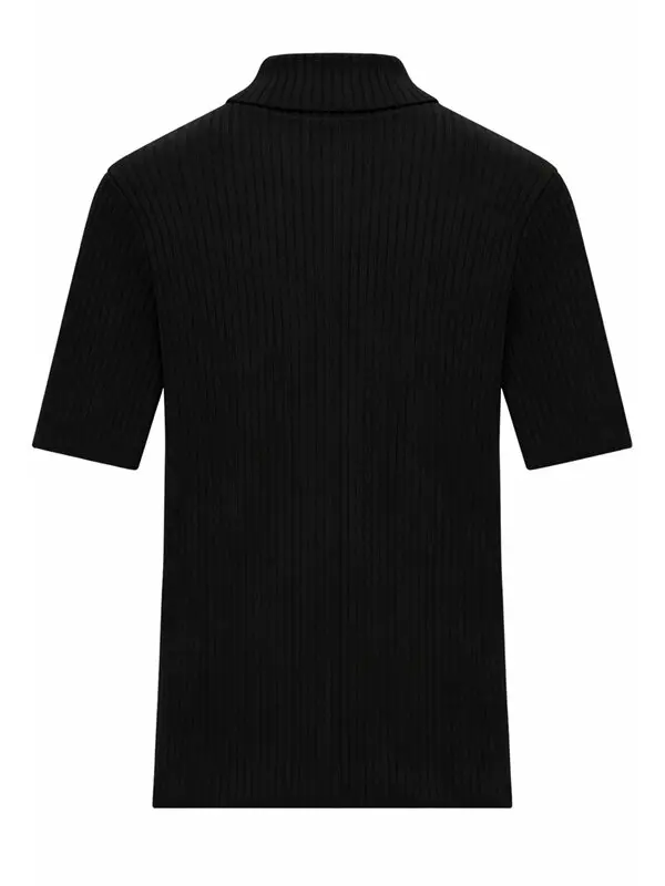 COURREGES Rib-knit Short Sleeve Top