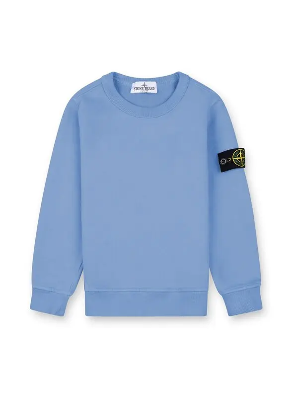Stone Island Sweatshirt With Logo - Baby Blue
