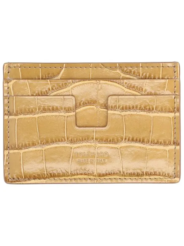 TOM FORD Card Holder With Logo - Yellow