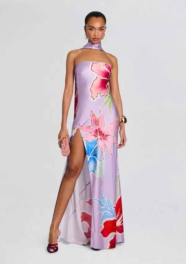 Retrofete Tizzy Strapless Silk Gown