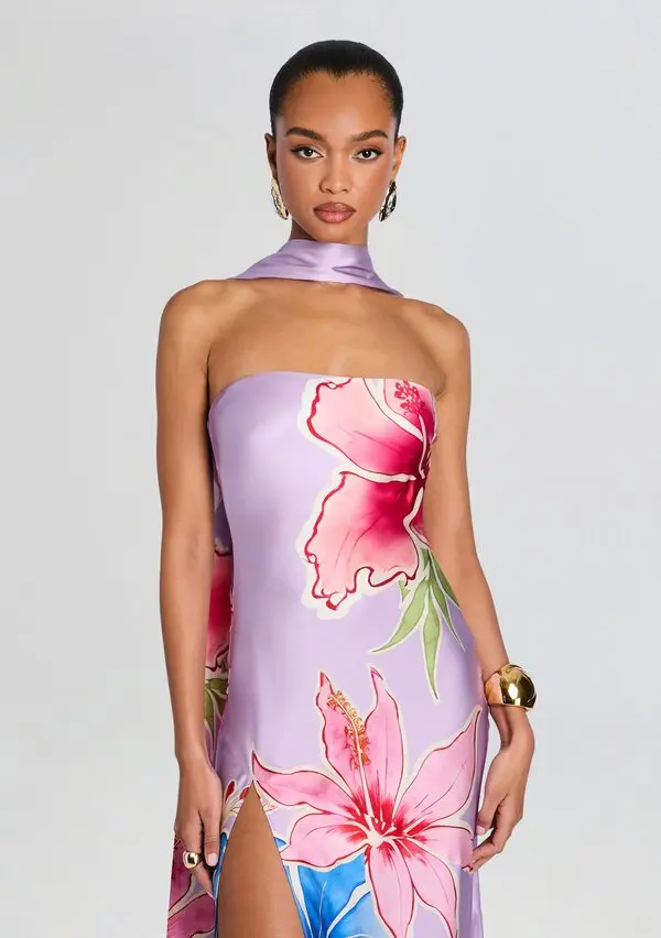 Retrofete Tizzy Strapless Silk Gown