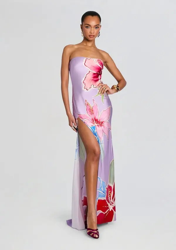 Retrofete Tizzy Strapless Silk Gown