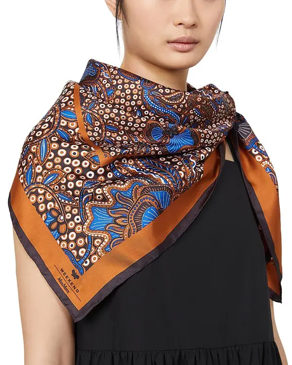 Max Mara Square Silk Scarf - Hazelnut Brown