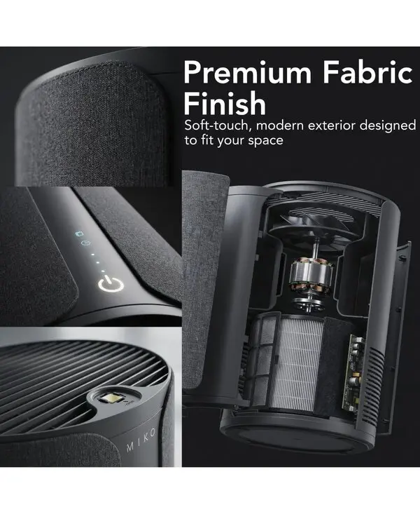 MIKO Ibuki 2.0 Smart Home Air Purifier With App Control & Oil Diffuser Covers Up To 1500 Sq Ft
