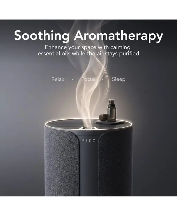 MIKO Ibuki 2.0 Smart Home Air Purifier With App Control & Oil Diffuser Covers Up To 1500 Sq Ft