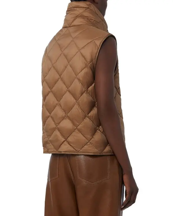 Max Mara Padded Quilted Down Vest - Caramel