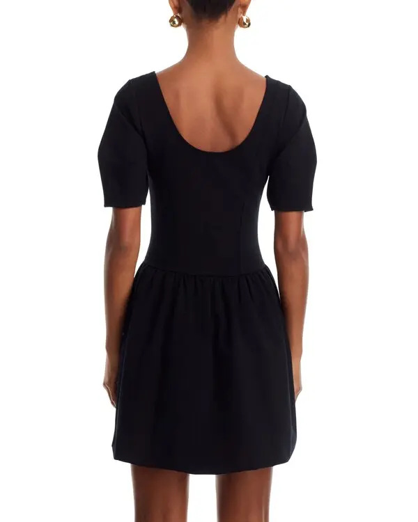 Aqua Ponte Scoop Neck Mini Dress