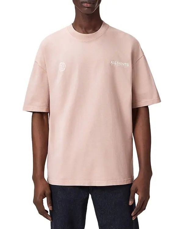 ALLSAINTS Emblem Crewneck Logo T-shirt - Sunbaked Pink