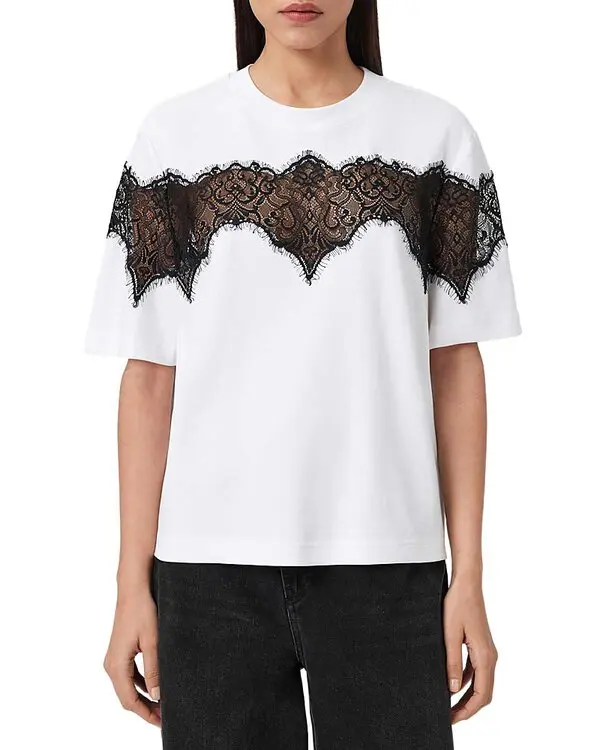 ALLSAINTS Lisa Lace Tee - Optic White