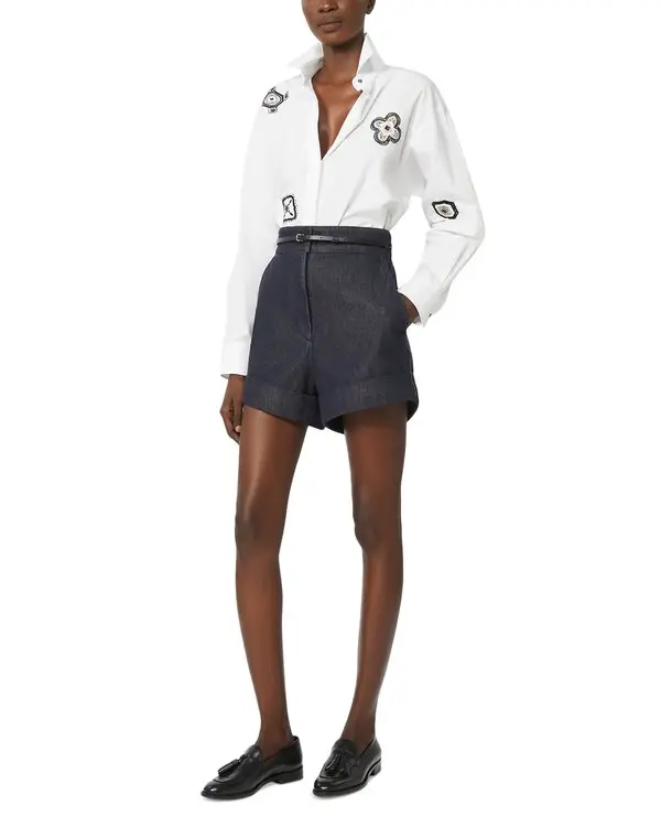 Max Mara Embroidered Cotton Shirt - Optical White