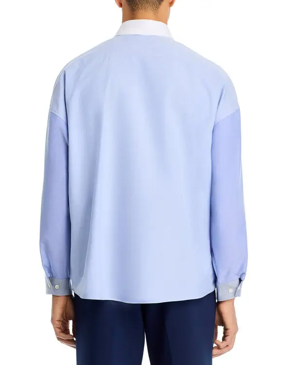 Marni Contrast Collar Boxy Fit Casual Button Down Shirt