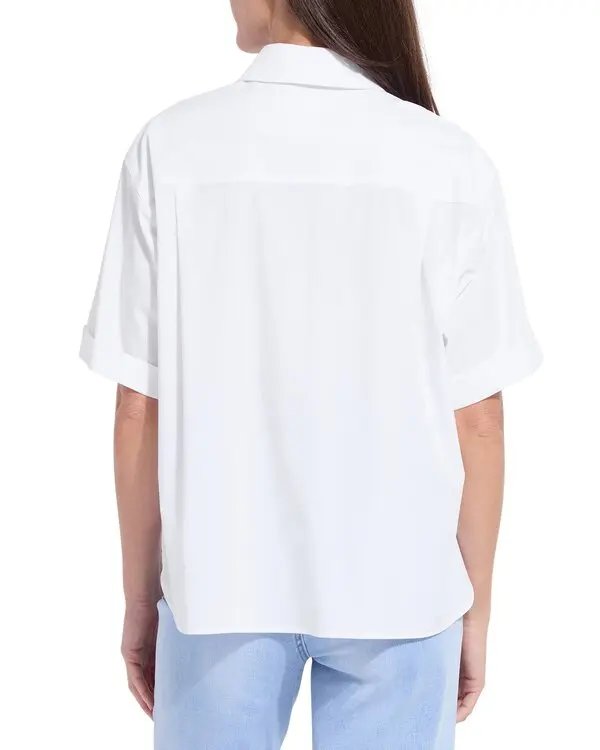 Lyssé Corinna Oversized Cropped Shirt - White