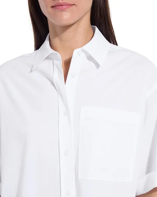 Lyssé Corinna Oversized Cropped Shirt - White