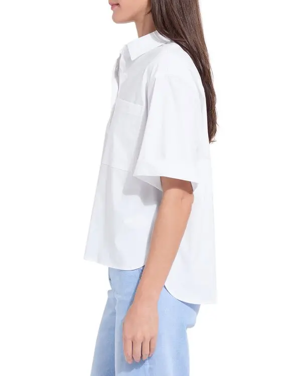 Lyssé Corinna Oversized Cropped Shirt - White