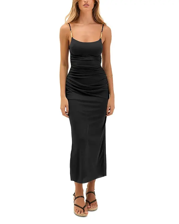 VIX PAULA HERMANNY Lorena Midi Cover Up Dress - Black