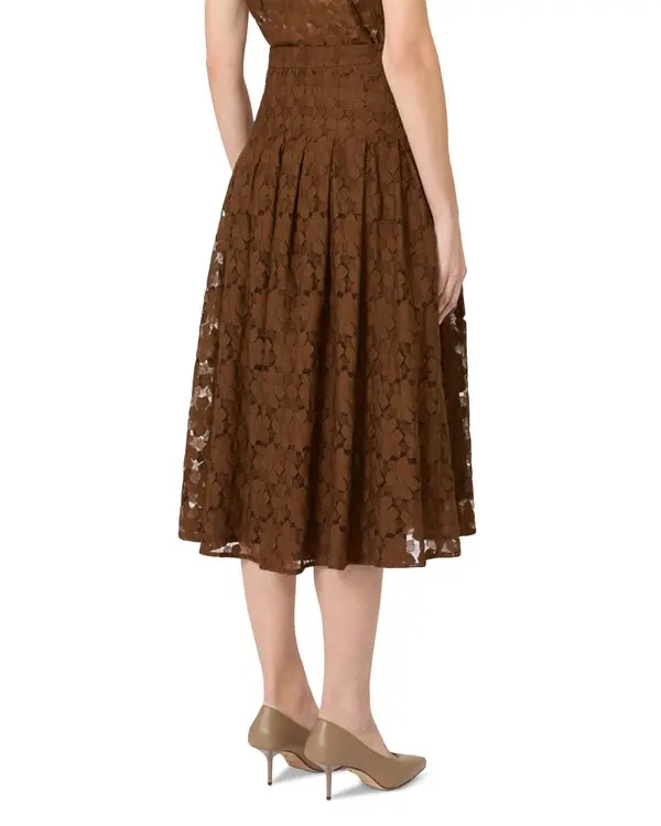Max Mara Lace Midi Skirt - Chocolate