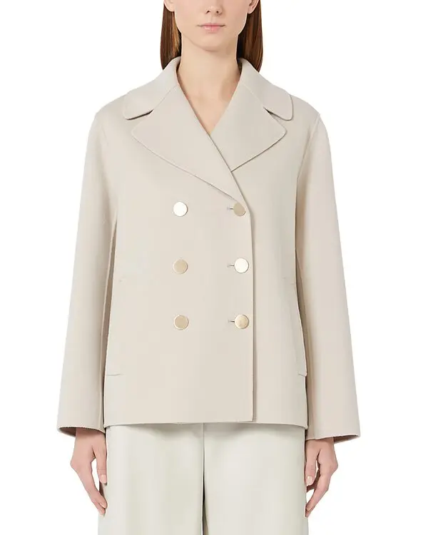 Max Mara Double-breasted Wool Jacket - Sand