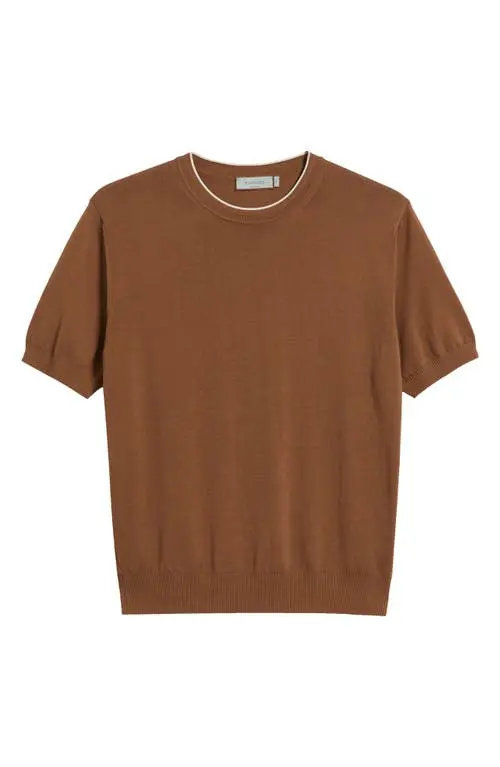 Canali Short-sleeve Cotton Crewneck Sweater