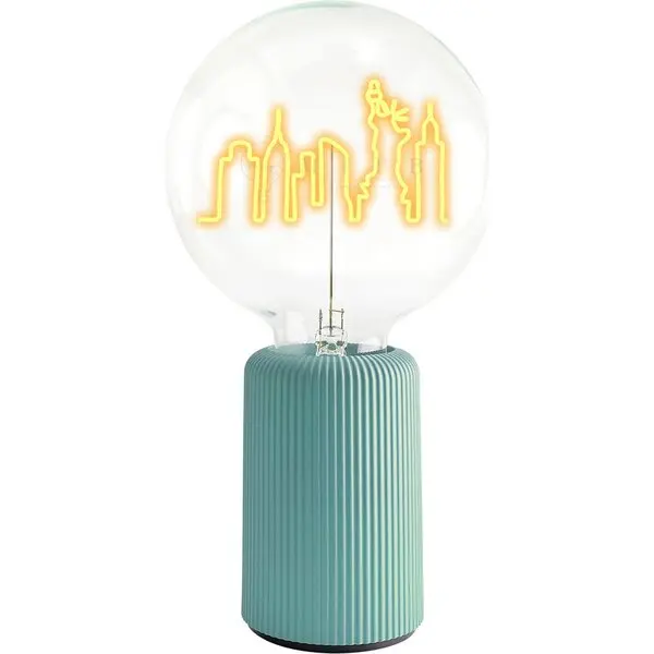 MITB New York Skyline Portable Table Lamp - Blue
