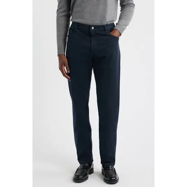 Canali Garment Dyed Bull Denim Straight-leg Jeans - Navy