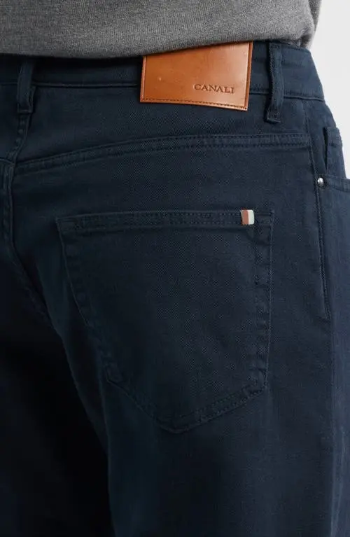 Canali Garment Dyed Bull Denim Straight-leg Jeans - Navy