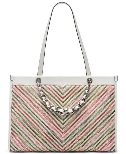 Karl Lagerfeld Paris Savoie Chevron Raffia Tote