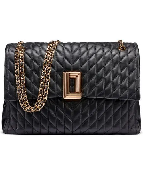 Karl Lagerfeld Paris Lafayette Jumbo Shoulder Bag - Black/gold