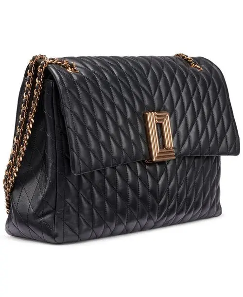 Karl Lagerfeld Paris Lafayette Jumbo Shoulder Bag - Black/gold