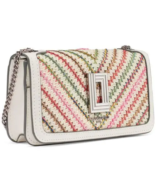 Karl Lagerfeld Paris Kosette Chevron Raffia Shoulder Bag