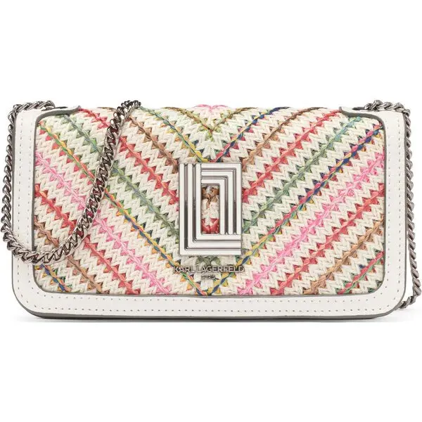Karl Lagerfeld Paris Kosette Raffia Shoulder Bag