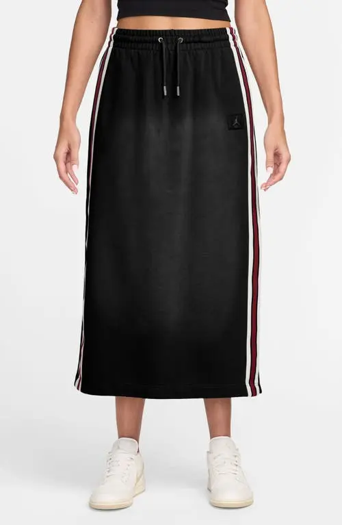JORDAN Sportswear Cotton Midi Skirt - Black/dark Smoke Grey