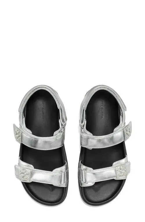 Tory Burch Mellow Sport Sandal - Silver/perfect Black
