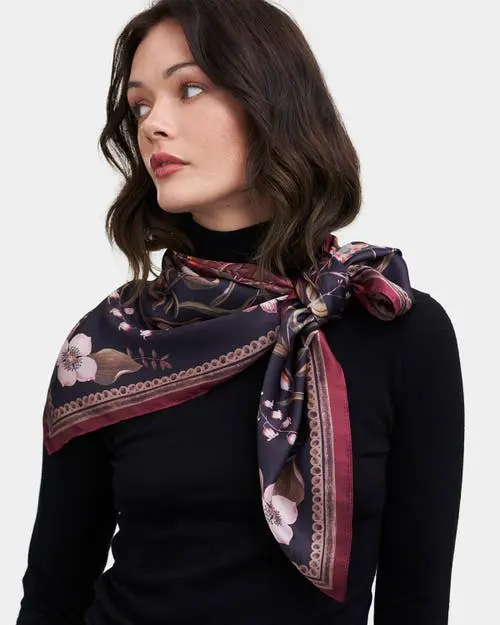 FABLE ENGLAND Aurora Tales Peach Square Scarf