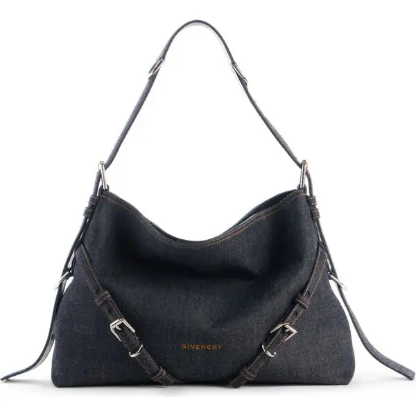 Givenchy Large Voyou Denim Shoulder Bag - 415-indigo Blue