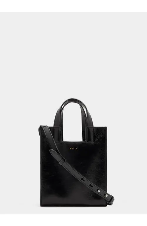 Bally Easy Small Tote Bag In Leather - Black